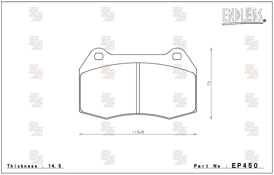 Endless Brake Pad Set Type MX72 Plus Front - Civic Type-R FD2 - RHDJapan