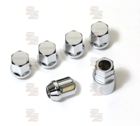 Rays 17HEX L31 Nut & Lock Set 5H - M12x P1.5 Chrome - RHDJapan