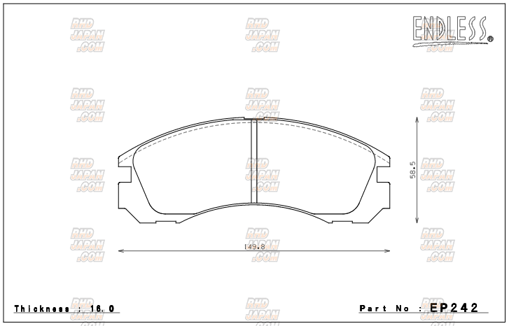 Endless Brake Pads Full Set Type MX72 - E#4A EC5A F2#A F4#A S2#A CN9A ...