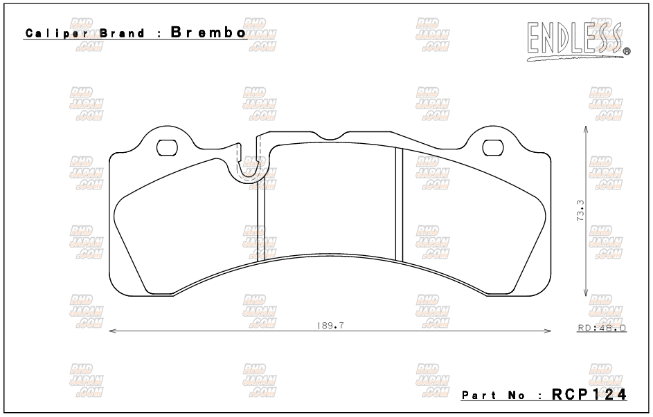 Endless Brake Pads Set MX72 Plus Brembo 6 Pot Sport Big Brake Kit ...