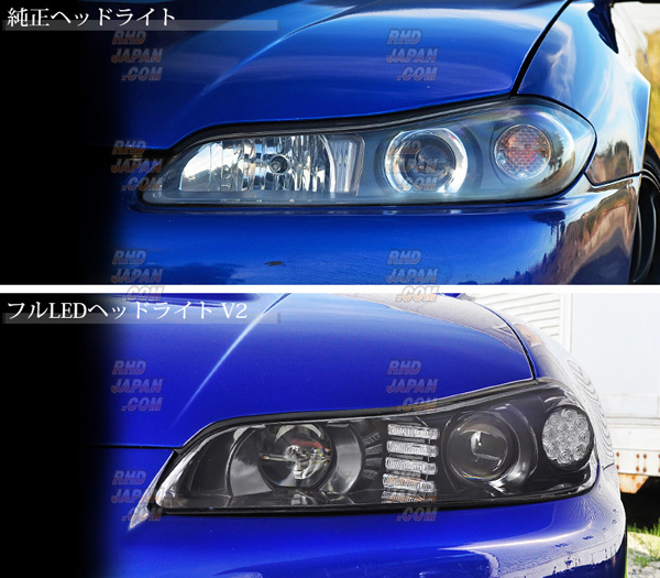 78 Works Full LED Headlight Set Version 2 Black - S15 - RHDJapan