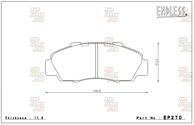 Endless Brake Pads Type MX72 Plus Full Set - CD# CF# CH9 CE5 CC2 UA ...