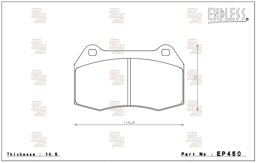 Endless Brake Pads Type MX72 Plus Full Set - Civic Type-R FD2 - RHDJapan