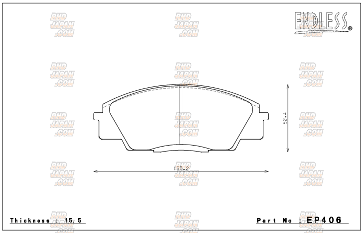 Endless Brake Pads Type MX72 Plus Full Set - FN2 - RHDJapan