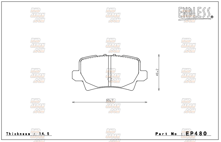 Endless Brake Pads Type MX72 Plus Full Set - FN2 - RHDJapan