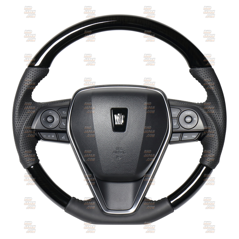 Real Premium Series Steering Wheel Soft D-Shape 38B Black Wood Black ...