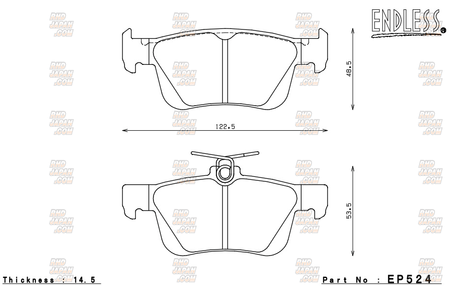 Endless Brake Pads Type MX72 Plus Full Set - Civic Type-R FK8 - RHDJapan