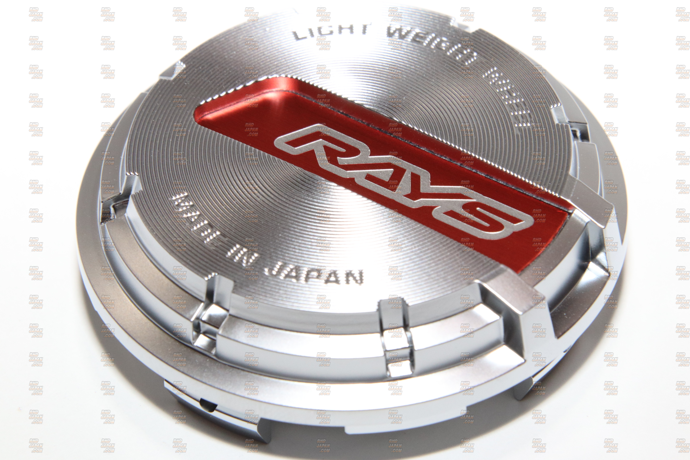 Rays Optional Center Cap Gram Lights - Red Silver - RHDJapan