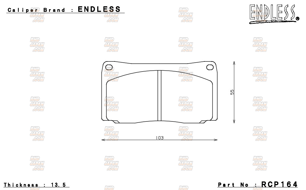 Endless Brake Pads Set Circuit Compound CC40 (ME20) Endless Caliper ...