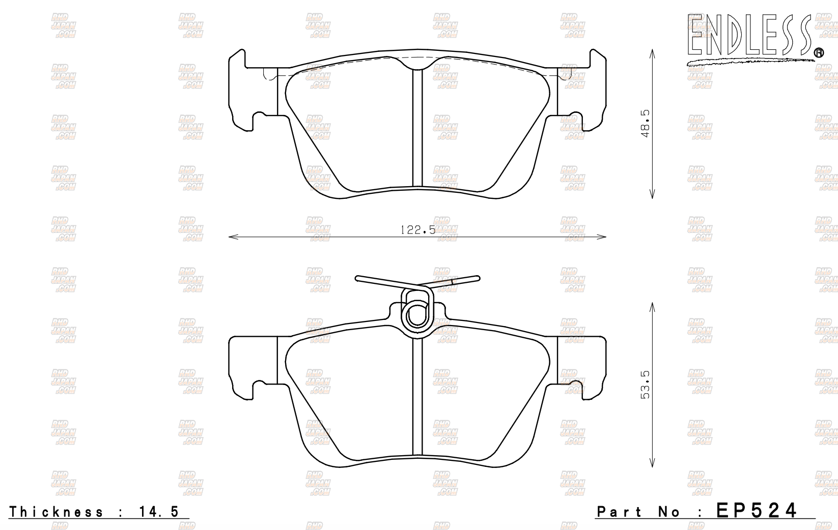 Endless Brake Pads Rear Set Type MX72 Plus - Civic Type-R FK8 FL5 Civic ...