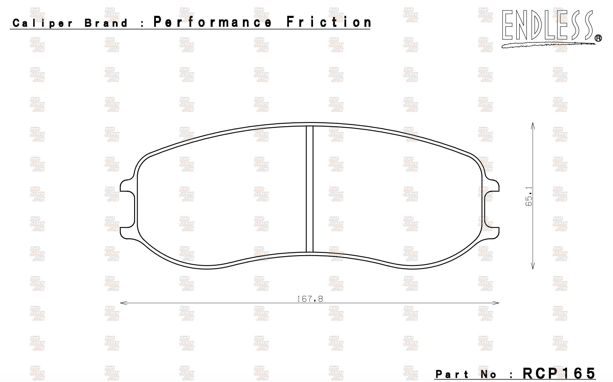 Endless Brake Pads Set Circuit Compound CC43 (N35S) PFC Brakes Caliper ...