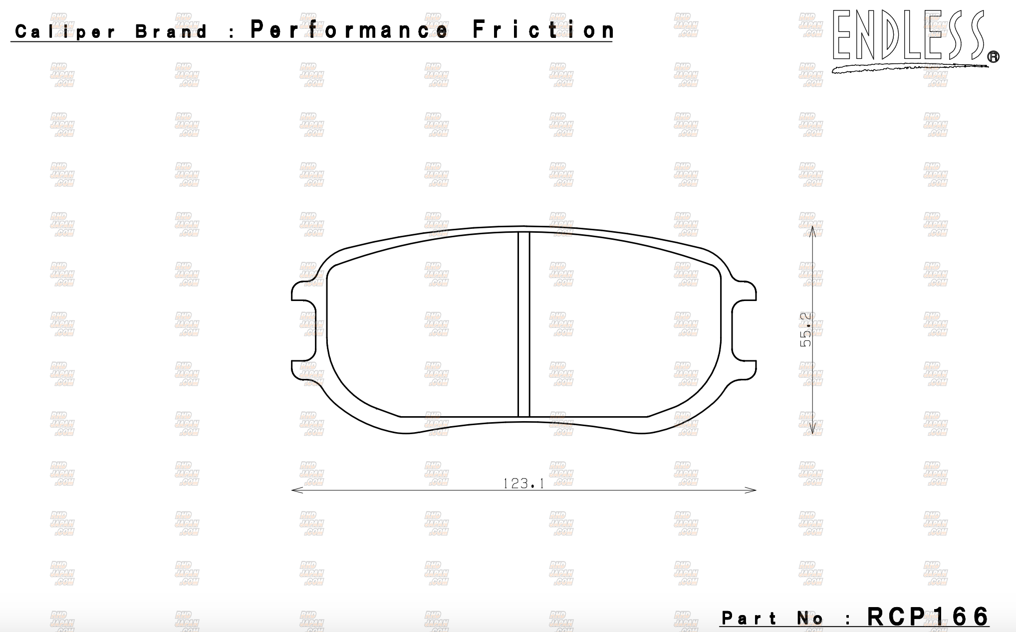 Endless Brake Pads Set CC-Rg PFC Brakes Caliper - RCP166 21.0mm - RHDJapan