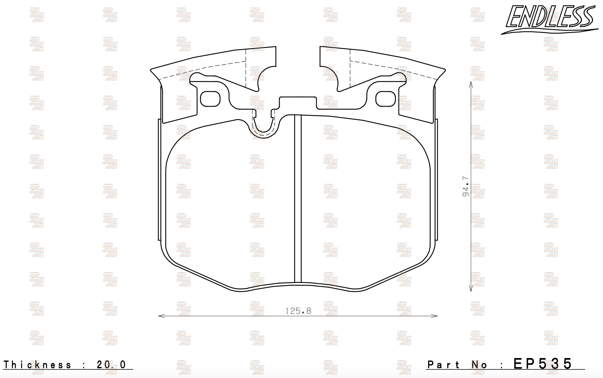 Endless Brake Pads Type MX72 Plus Full Set - GR Supra DB42 RZ BMW Z4 ...