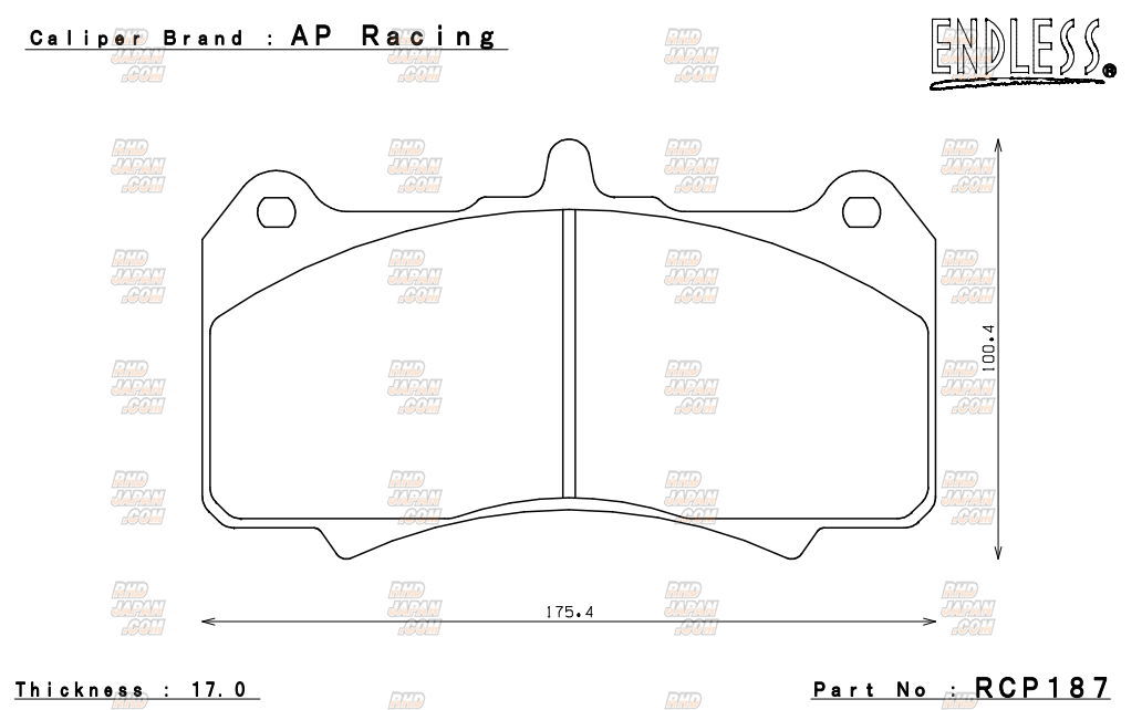 Endless Brake Pads Set CC-Rg AP Racing CP7555D70 - RCP187 - RHDJapan