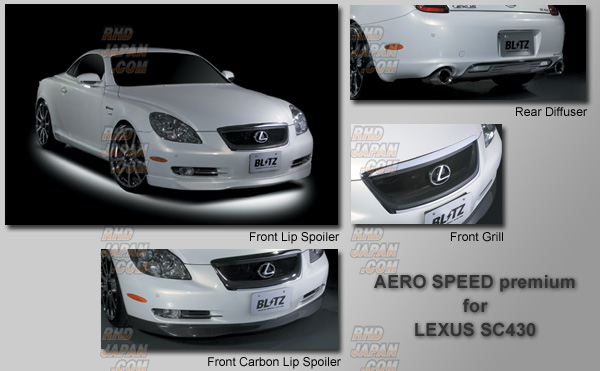 Blitz Aero Speed Premium Front Lip Spoiler Carbon Fiber - Soarer Lexus ...