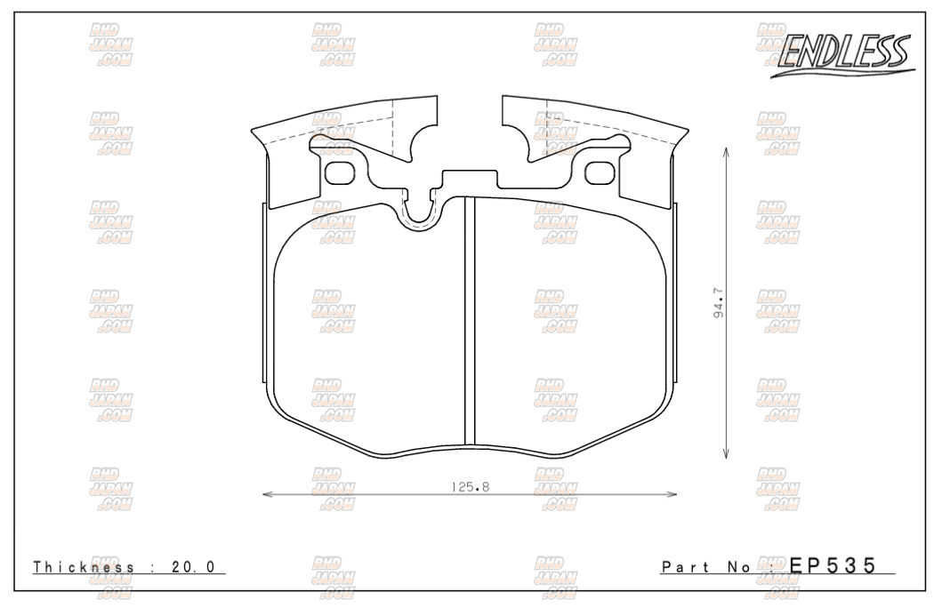 Endless Brake Pads Front Set Circuit Compound CC60 (N30C) - GR Supra RZ ...