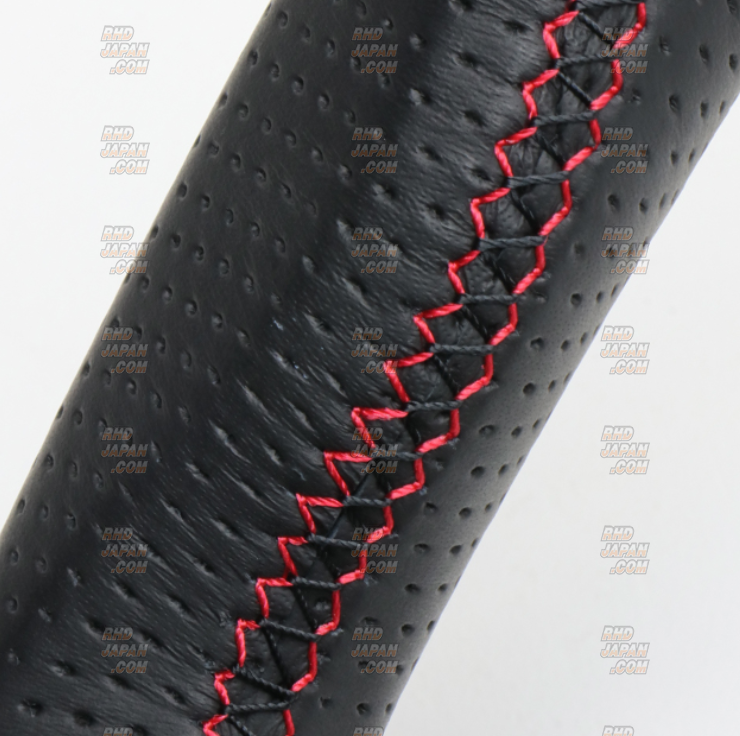 Real Original Series Steering Wheel D-Shape All Leather Black Red ...