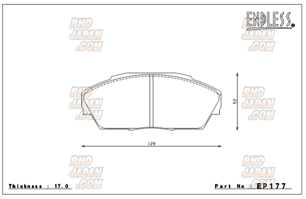 Endless Brake Pads Front Set Type MX72 Plus - CA6 DA6 DA8 EF8 EF9 BA4 ...