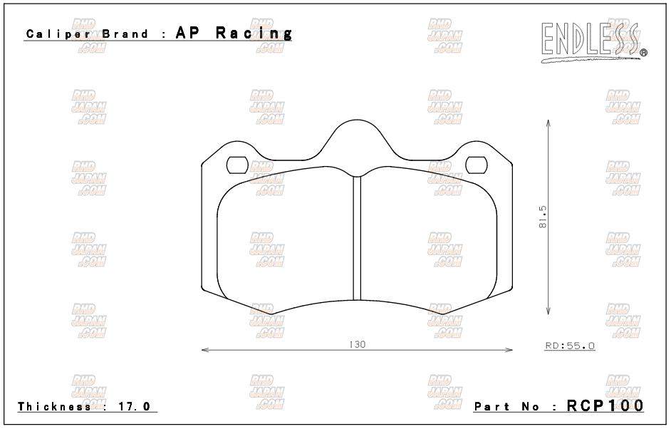 Endless Brake Pads Front Set Circuit Compound CC35 Type-E (N84M ...