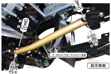 Laile Beatrush Front Performance Bar - Swift Sport ZC33S - RHDJapan