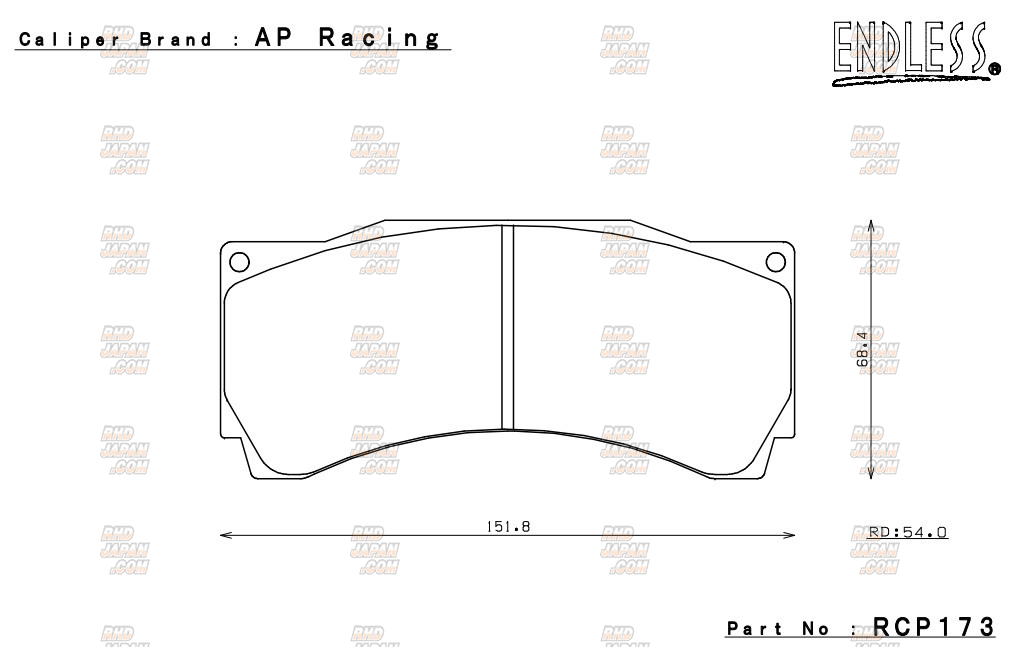 Endless Brake Pads Set MX72 AP Racing Caliper CP9660 - RCP173 18mm ...