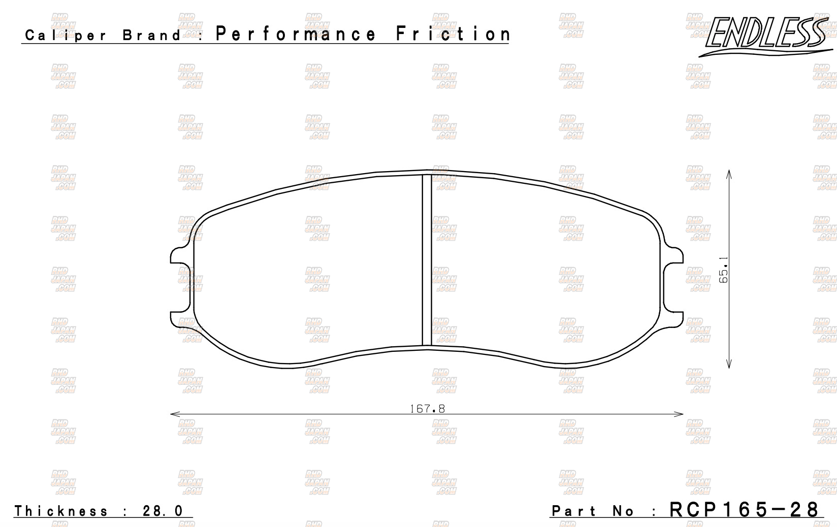 Endless Brake Pads Set Circuit Compound CC40 (ME20) PFC Brakes Caliper ...