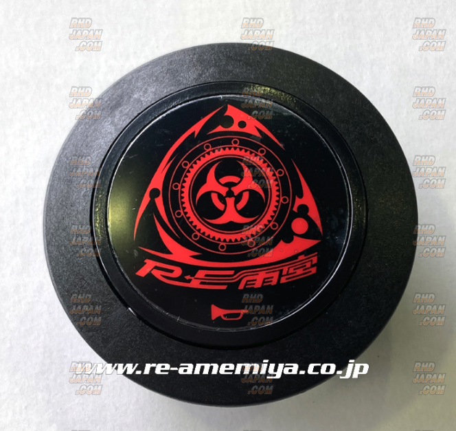 RE-Amemiya Rotary Logo Nardi Type Horn Button - Red - RHDJapan