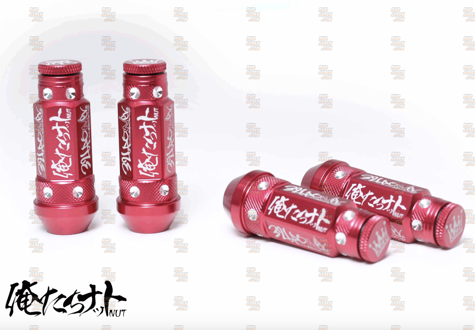 326 Power Oretachi Duralumin Lug Nuts - Medium M12 X 1.25 Red - RHDJapan