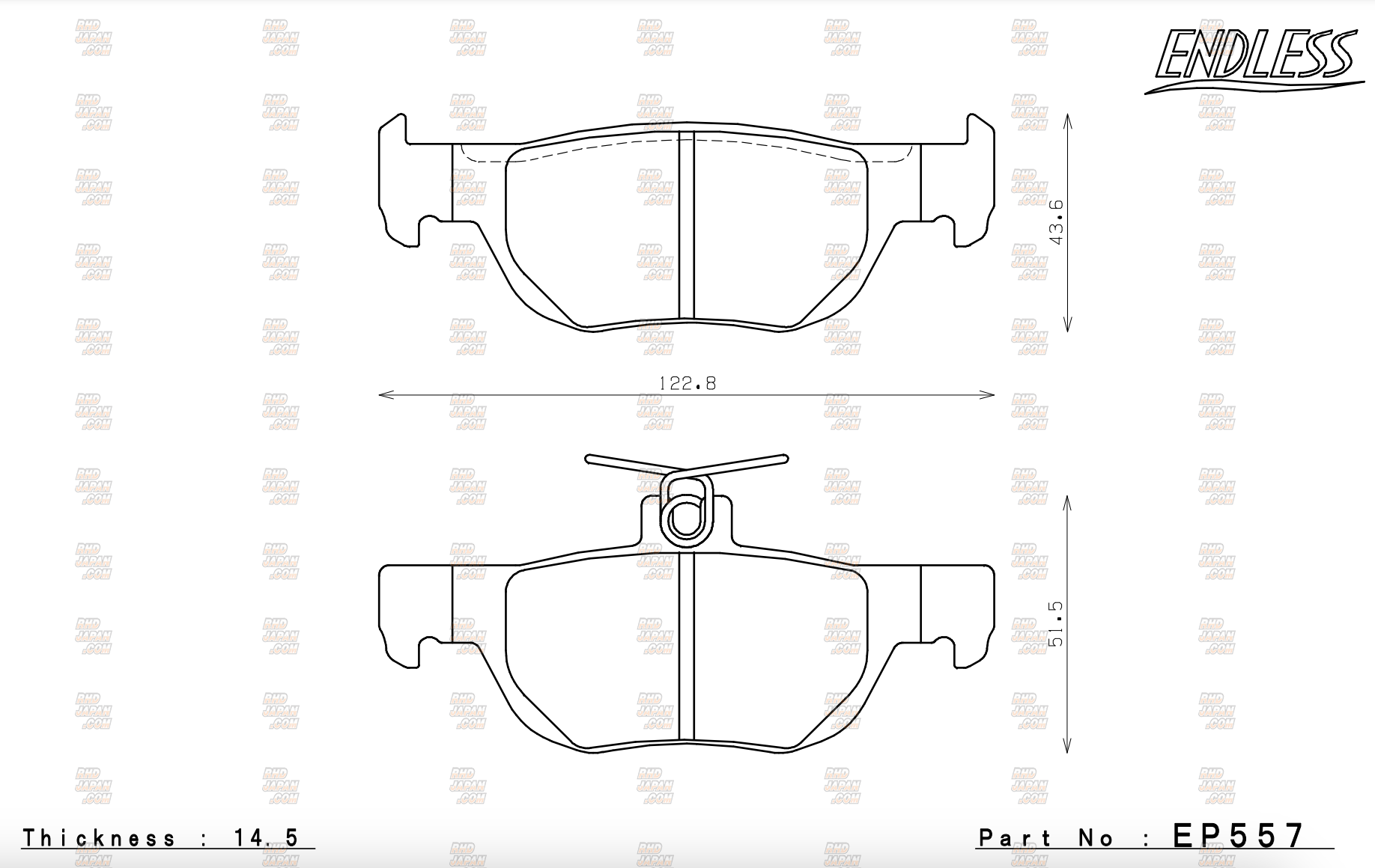 Endless Brake Pads Full Set Type MX72 - Mazda3 BP5P BPFP BP8P - RHDJapan