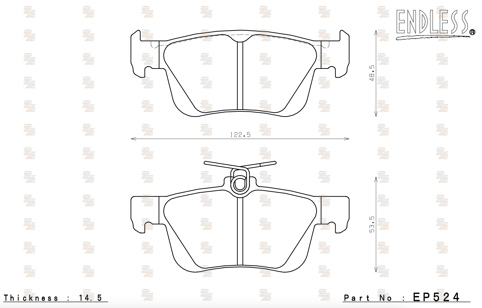 Endless Brake Pads Rear Set Type MX72 - Civic Type-R FK2 - RHDJapan