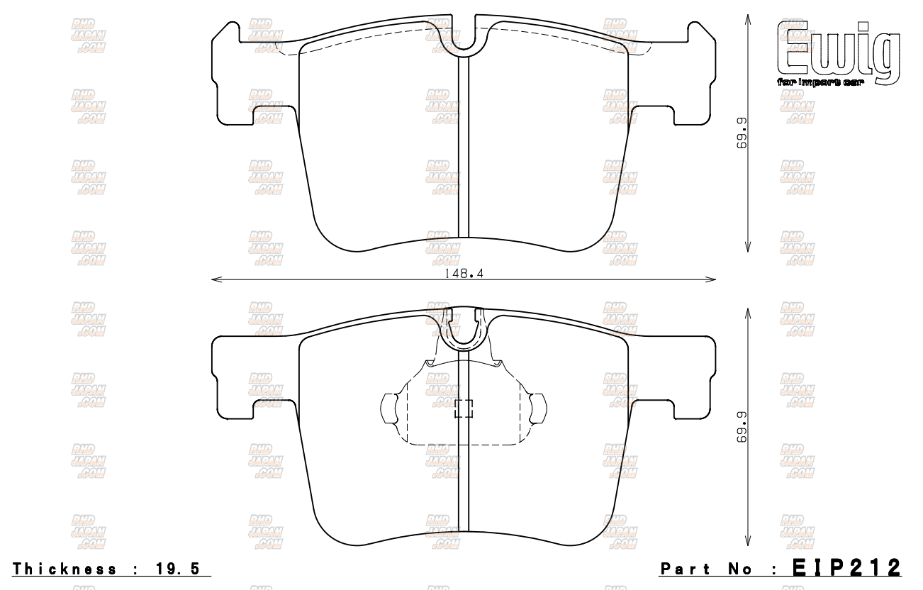 Endless Ewig Front Brake Pads CC-Rg - BMW F20 F22 F23 F30 F31 F32 F34 ...