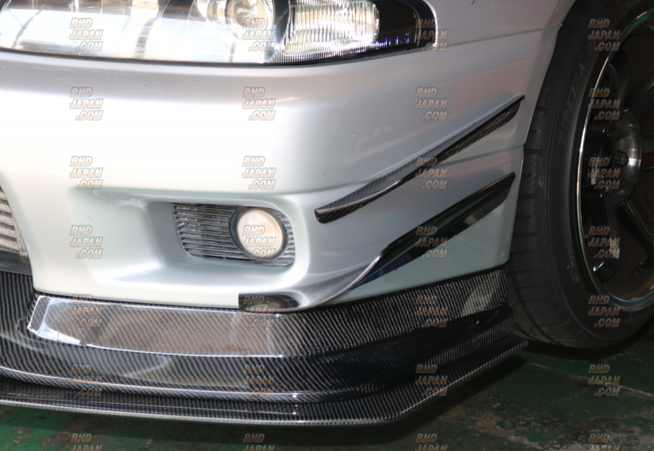 Custom Sports Mandy Front Bumper Twin Canard Set Carbon - Skyline GT-R ...