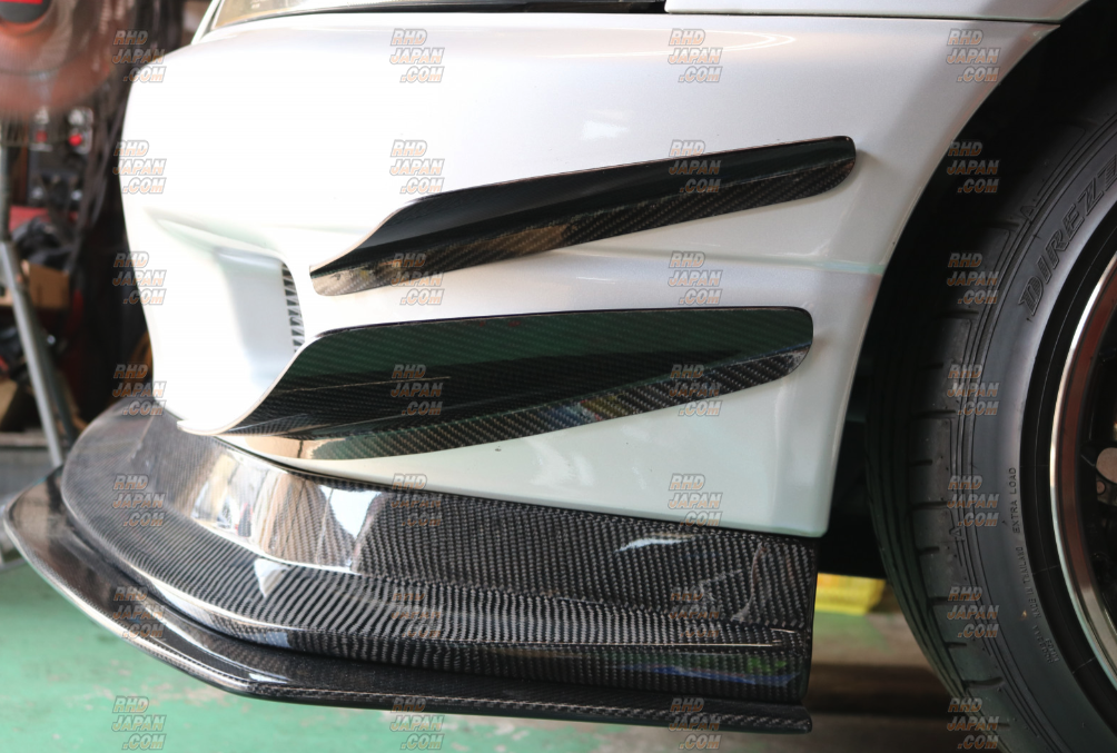 Custom Sports Mandy Front Bumper Twin Canard Set Carbon - Skyline GT-R ...