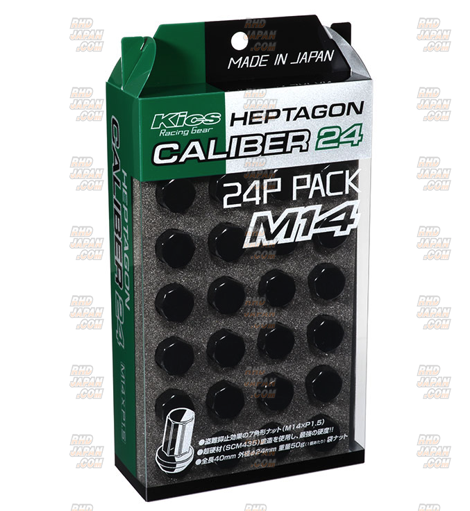 Kyo-Ei Kics Racing Gear Heptagon Caliber 24 Lug Nut Set 24 Pack - M14 X ...