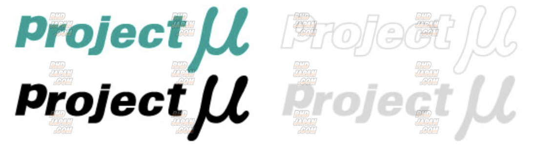 Project Mu Original Sticker Projectμ - White 140mm x 500mm - RHDJapan