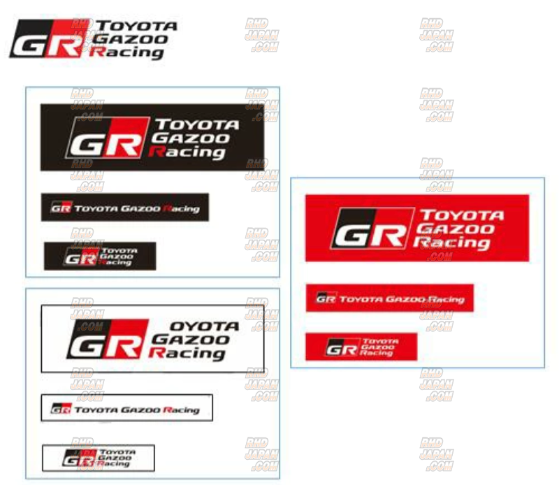 Toyota Gazoo Racing TGR Collection Set Of 3 Stickers TGR Red - RHDJapan