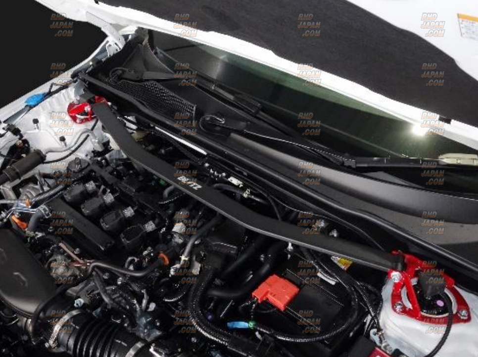 Blitz Strut Tower Bar Front Black x Red Metallic - Civic FL1 Civic Type ...