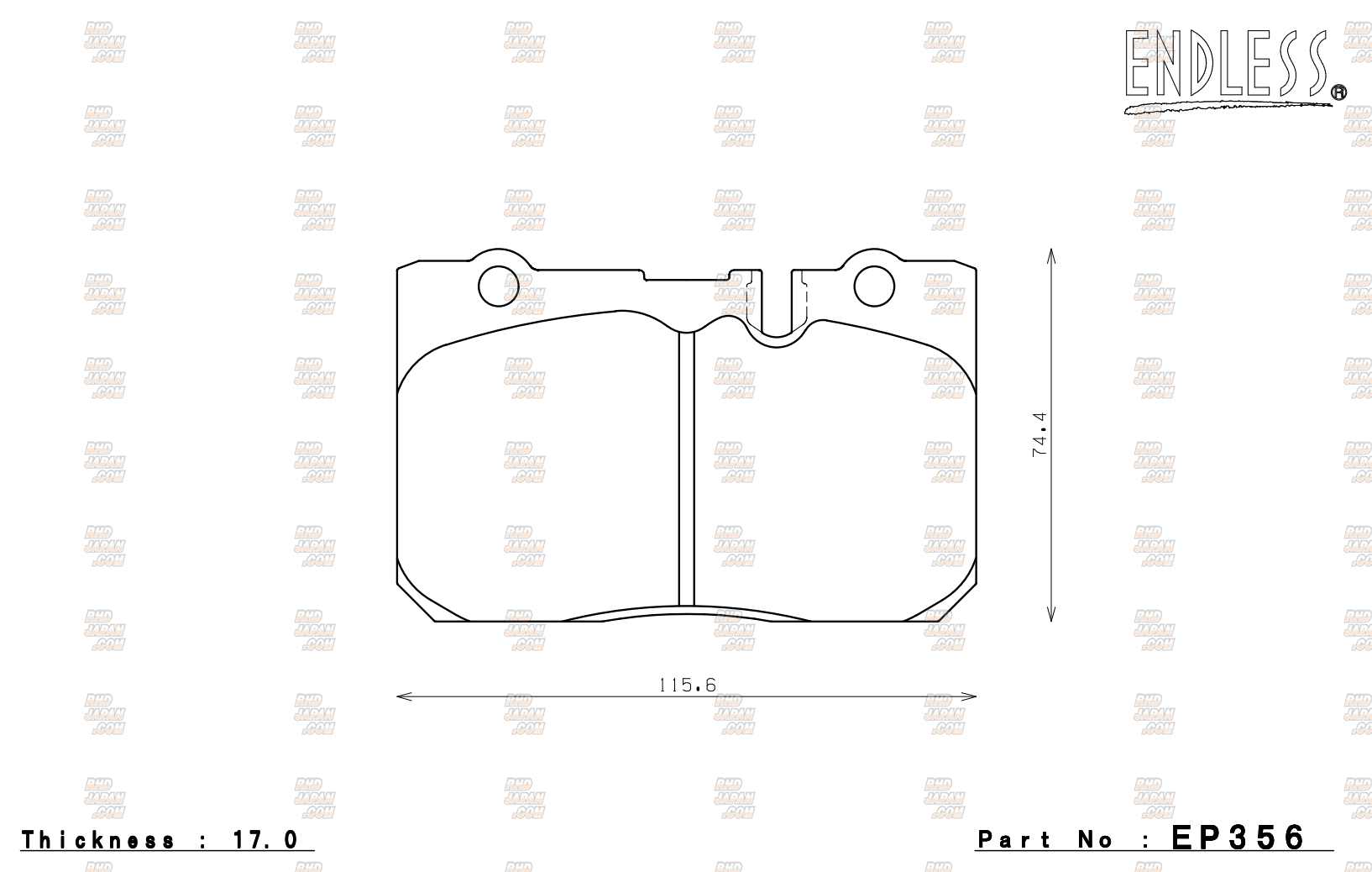 Endless Brake Pads Front Set Type MX72 Plus - Lexus LS400 / Celsior ...