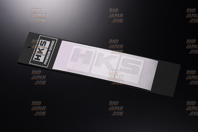 HKS Logo Sticker 135x53mm White - RHDJapan