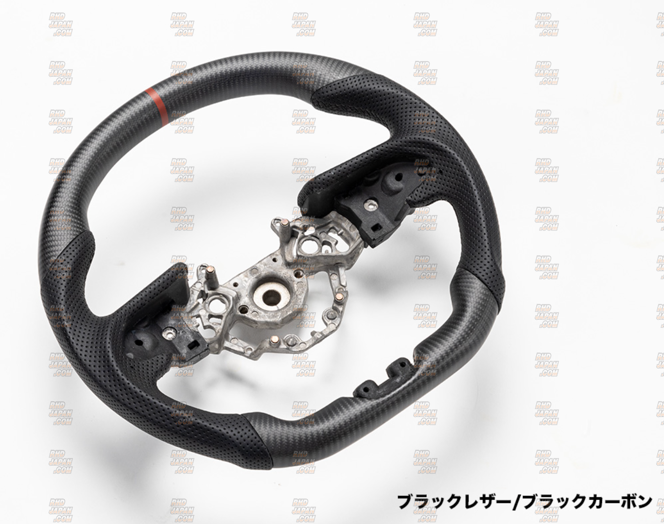 Top Secret D-Shape Steering Wheel Black Punching Leather Black Carbon ...