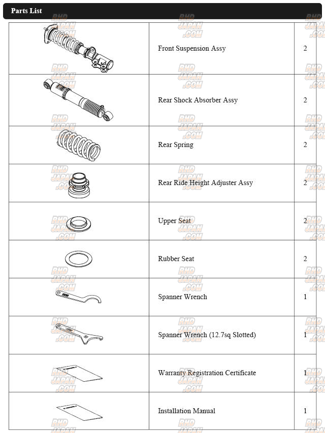 HKS Coilover Suspension Full Kit New Hipermax S - Harrier AVU65W - RHDJapan