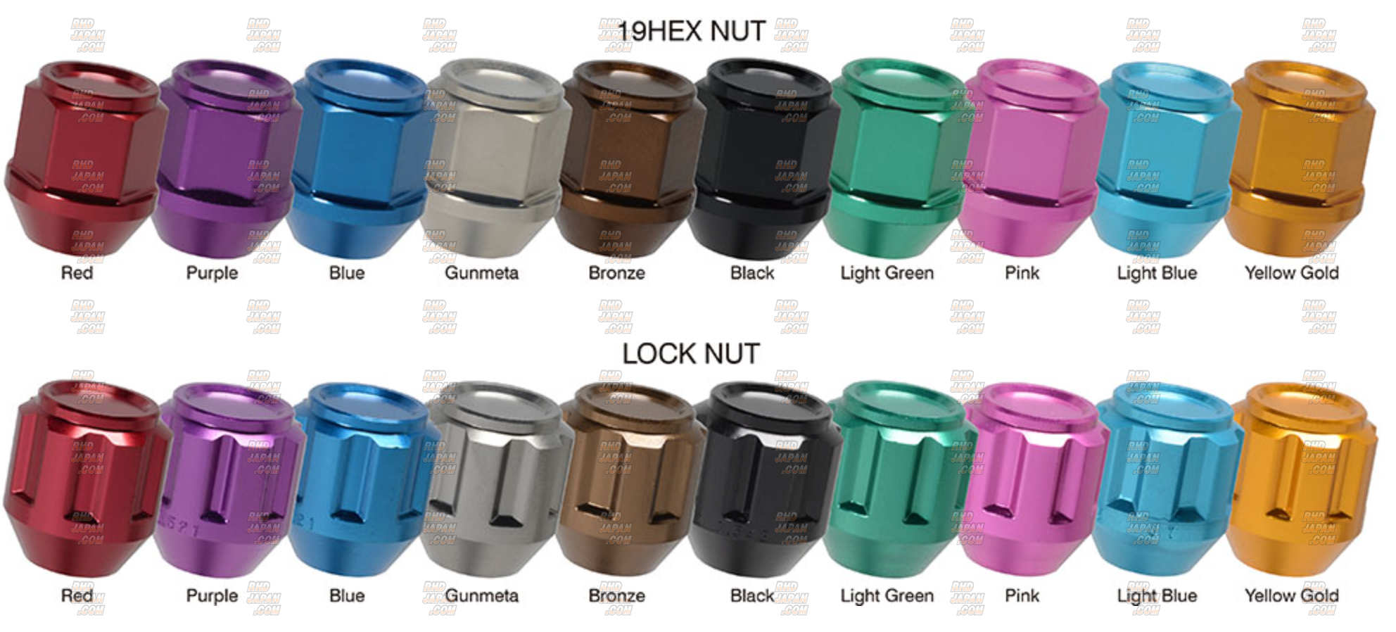 Kyo-Ei LEGGDURA Racing Duralumin Wheel Lock & Nut Set 16PCS Compact ...