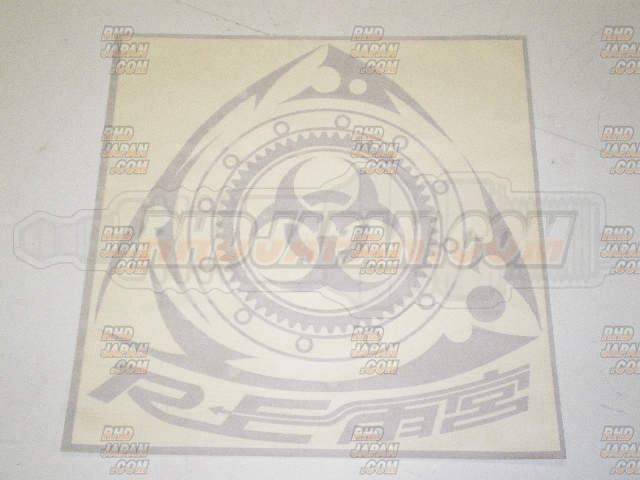 RE-Amemiya Large Rotary Logo Sticker 600mm - White - RHDJapan