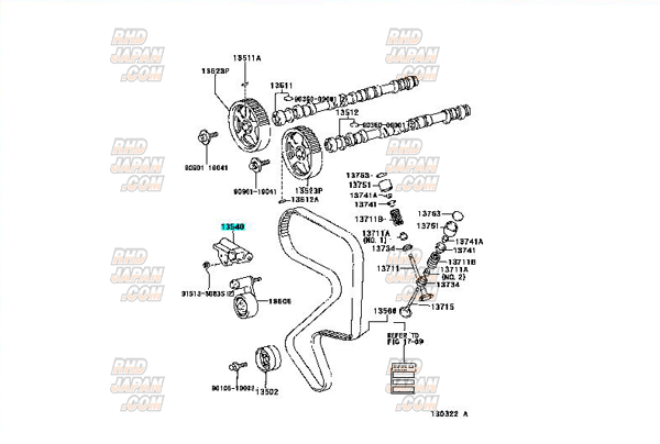 TOYOTA OEM Timing belt Tensioner 13540 3S-GE - RHDJapan
