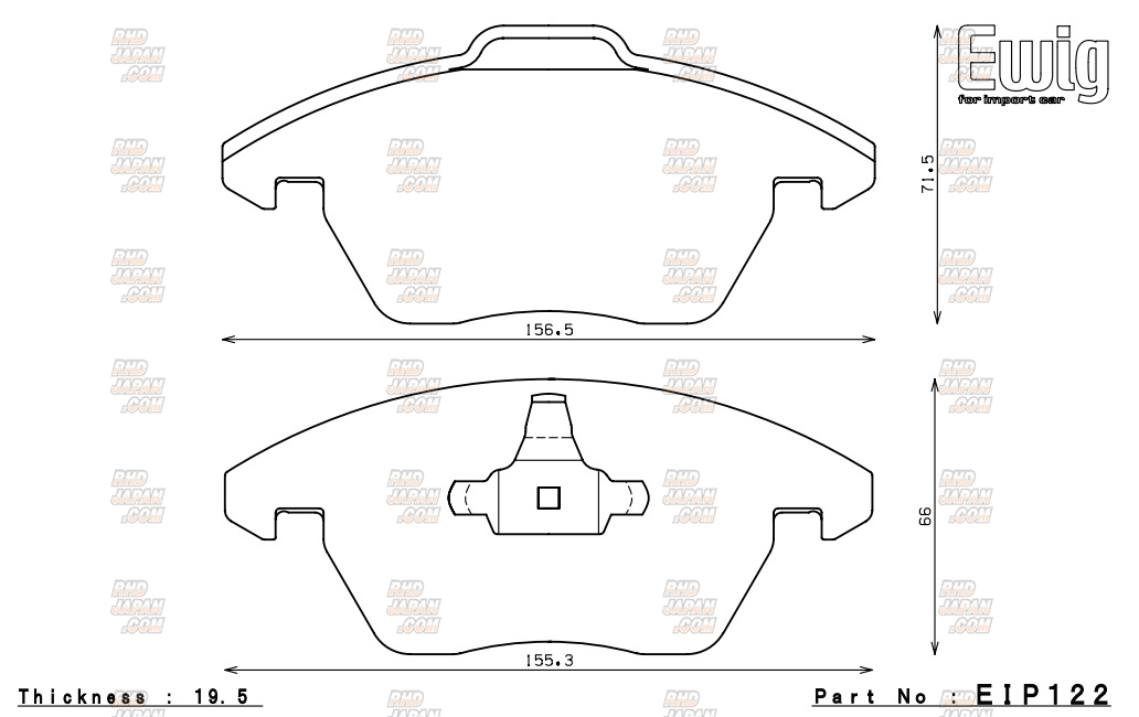Endless Ewig Brake Pad Set MX72 Front - EIP122 - RHDJapan