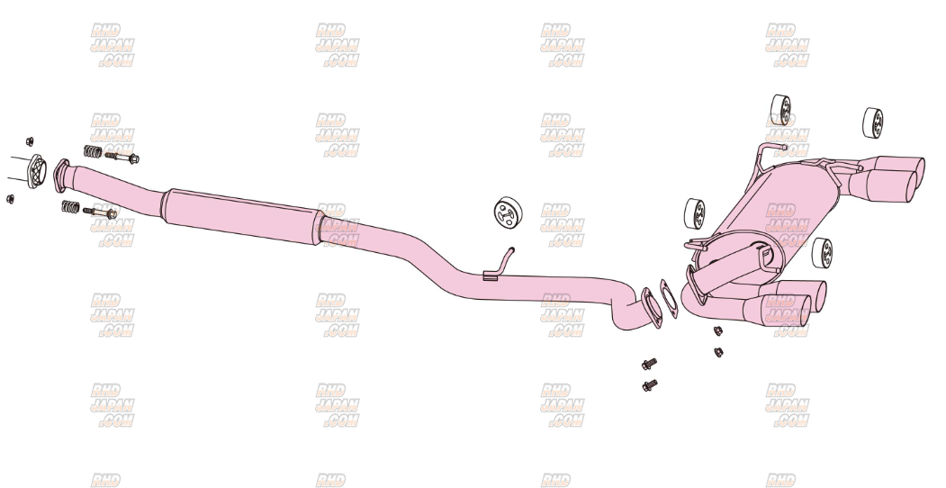 Fujitsubo A-R Exhaust System Muffler - Impreza WRX STI GRB GRF - RHDJapan